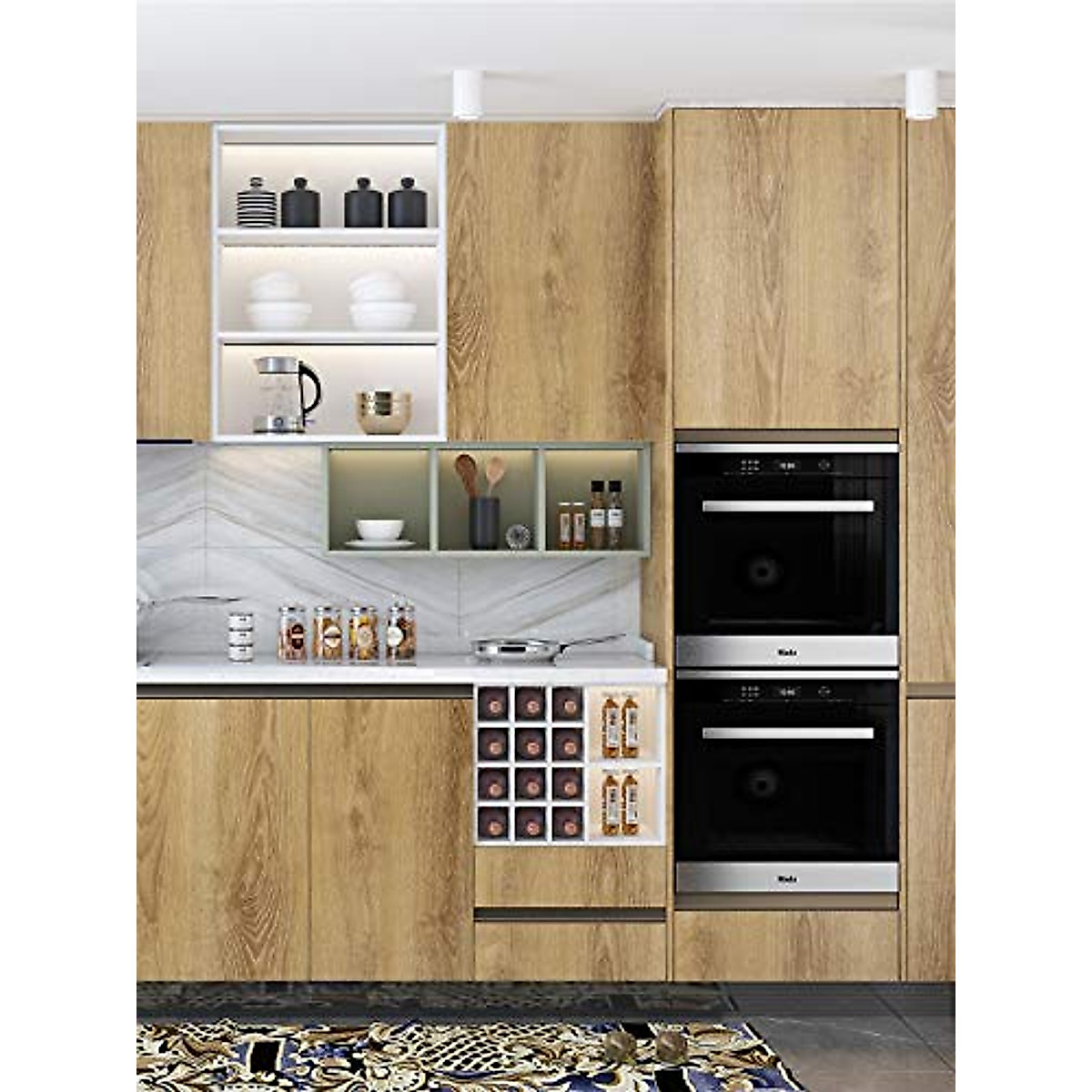 FunStick Brown Natural Wood Contact Paper Peel and Stick Wood Grain Contact Paper Self Adhesive Faux Wood Wallpaper Removable Wood Wall Paper for Countertops Cabinets Desk Shelves Thick 15.8"x78.8"