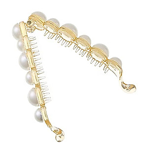 2 Piece Pearl Hair Clip Hair Clip Jewelry Banana Clip Headgear Women's Hair Clip Girls Ponytail Hair Clip Hair Clip Accessories
