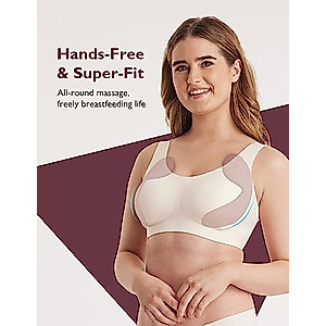 Momcozy Hands-Free Lactation Massager, 2 Pack, Maximum Heat & Vibration Area for Faster Milk Flow, Full Fit Breast Massager for Easier Breastfeeding, Pumping