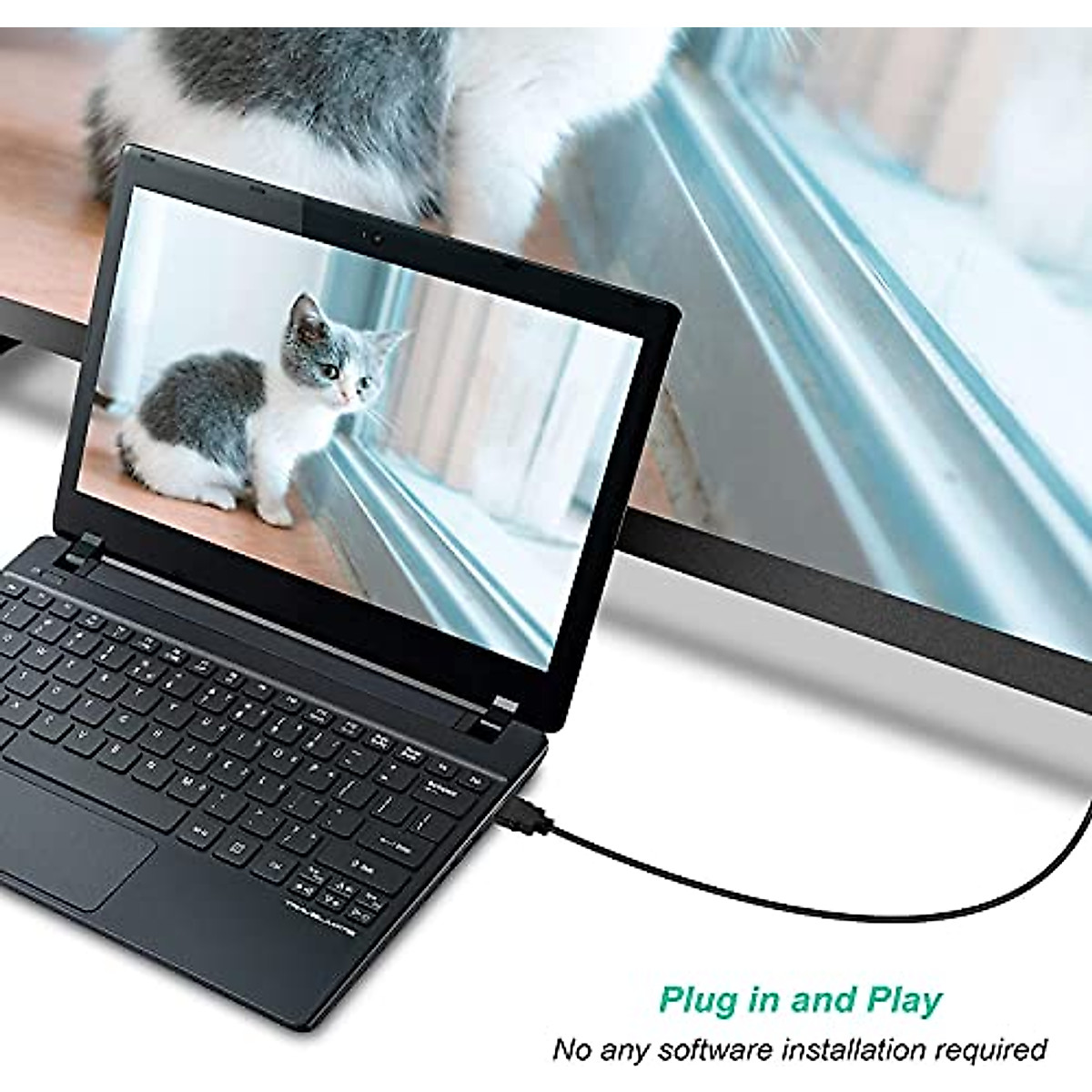 Computer Cables，HDMI to VGA, Vakoo Gold-Plated HDMI to VGA 5 Feet Cable (Male to Male) Compatible for Computer, Desktop, Laptop, PC, Monitor, Projector, HDTV, Raspberry Pi, Roku, Xbox and More