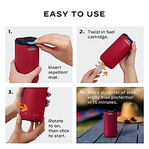 Thermacell Patio Shield Bundle - Mosquito Repeller + 36-Hour Refill Pack; Includes 4 Fuel Cartridges & 12 Repellent Mats for a Total of 48 Hours of Mosquito Repellent for Patio; Bug Spray Alternative