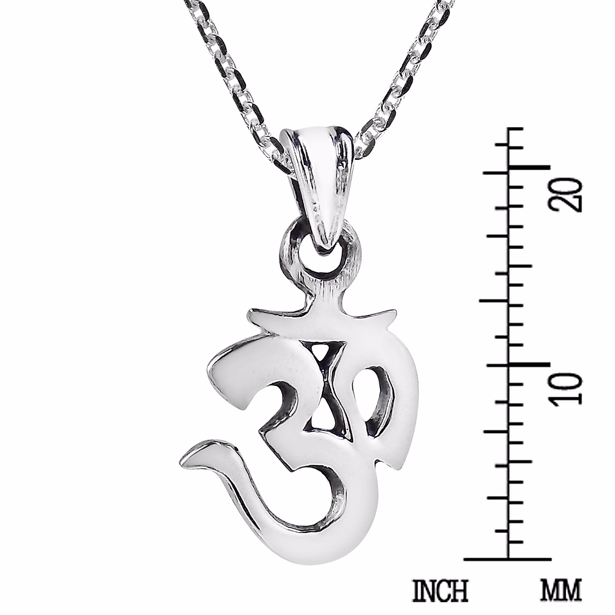 AeraVida Adorable Little Aum or Om Symbol .925 Sterling Silver Pendant Necklace | Sterling Silver Aum Pendant Necklaces | Silver Om Pendant Necklace for Women