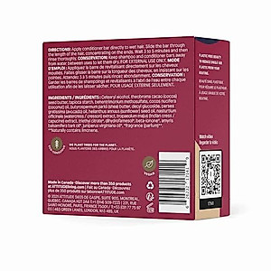 ATTITUDE Hair Conditioner Bar, Plant- and Mineral-Based Plastic-free Beauty Care, Vegan and Cruelty-free, Nourishing, Sandalwood, 4 Oz