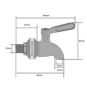 Replacement Spigot Spout for Beverage Dispenser, Solid Stainless Steel Water Dispenser Replacement Faucet with Anti-Clogging Cap Polished Finished