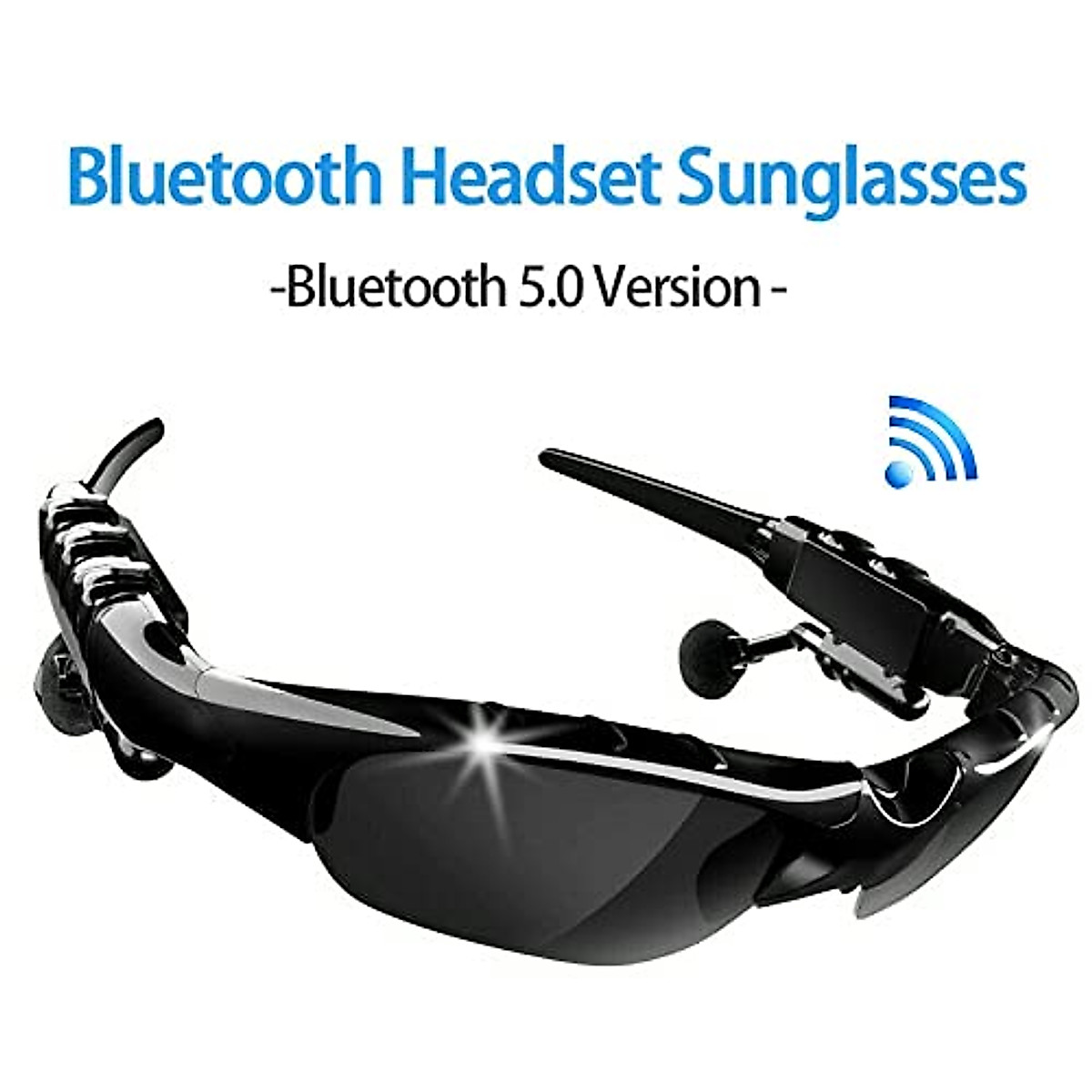 JINYI Wireless Bluetooth Headset with Sports Polarized Sunglasses Music Sunglasses Men Women Sport Sunglasses Smart Glasses Headphone Built-in Mic for Outdoor Cycling Running Driving Fishing