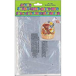 Clear Jumbo Shrink Wrap Cellophane Bag - 24" x 30" - Perfect for Gift Baskets, Birthday, Baby Shower, Bridal Shower & More (1 Roll)