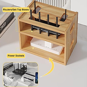 CHSSHCRZH Wall Mount WiFi Router Storage Box Router Shelf,PVC Cable Modem Management Box,Hider Cord Management Container Desk Bedroom Decorative,B,M