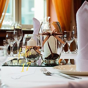 30 Pcs Gold Acrylic Wedding Table Numbers with Stand Printed Clear Acrylic Table Number Stand Table Number Signs for Wedding Reception Event Party Dining Room(Hexagonal)