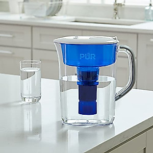 PUR Ultimate Filtration Water Filter Pitcher, 7 Cup, Clear/Blue