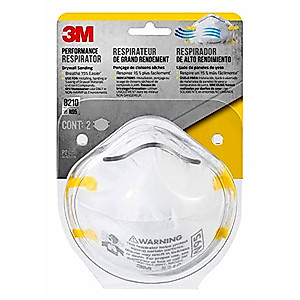 3M Performance Particulate N95 Respirator 8210 for Drywall Sanding, Disposable Respirator, 2-Pack