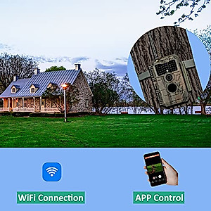 GardePro E6 Trail Camera WiFi 48MP 1296P Game Camera with No Glow Night Vision Motion Activated Waterproof for Wildlife Deer Scouting Hunting or Property Security, Camo