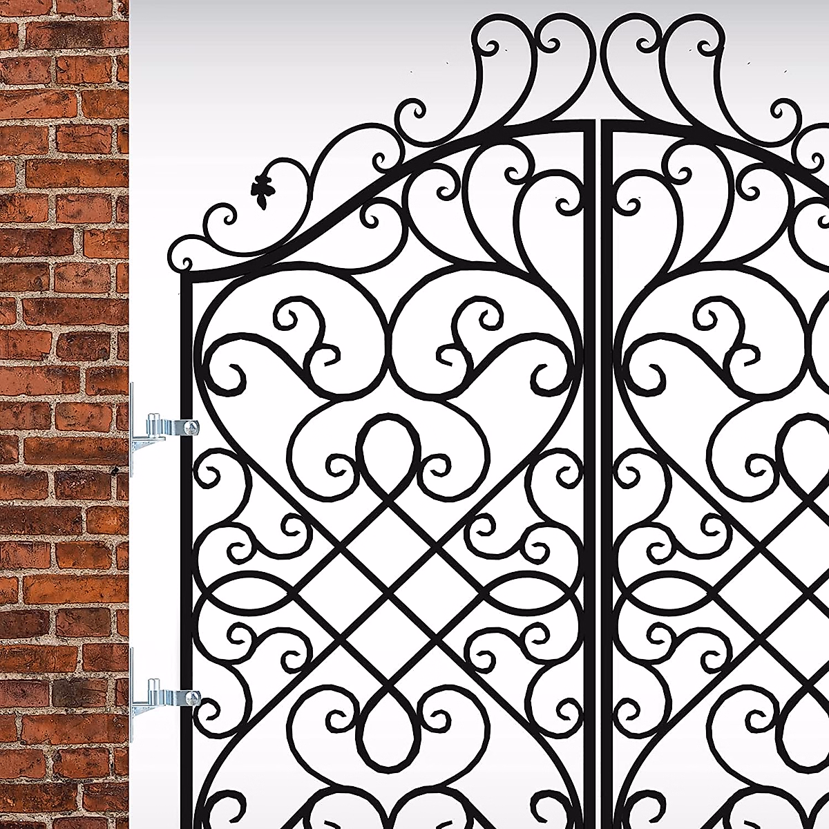 2 Pack 1-3/8 Inch Wall Mount Gate Hinge Metal Hinges Fence Post Chain Link Fence Frame Hinge Outdoor Gate Hardware (Screws Included)