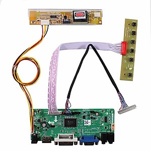 VSDISPLAY HD MI VGA DVI Audio LCD Controller Board for 15.6" 1366x768 LTN160AT01 LTN156AT01 N156B3-L02 N156B3 N156B3-L01 LP156WH1 B156XW01 CLAA156WA01A LVDS 30 Pin 1CCFL LCD Screen