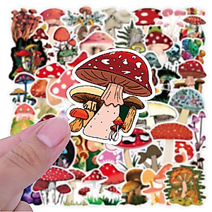 100pcs Aesthetic Mushroom Stickers Pack for Water Bottle, Mushroom Decor Gifts for Women Girl, Cute Vinyl Waterproof Decals for Laptop Scrapbooking Journaling Hydroflask Bicycle Car Phone Case Tumbler