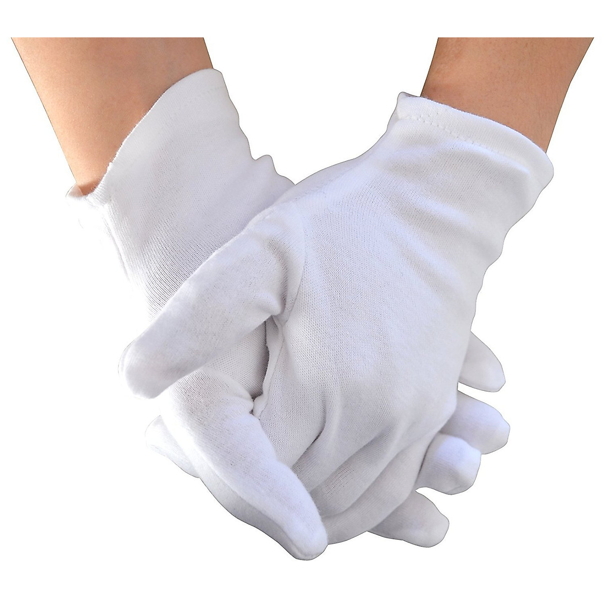 CTKcom White Soft Cotton Gloves,Large Size for Work/Lining Glove,Coin Jewelry Silver Inspection Gloves(6 Pairs) …