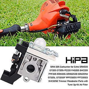 Hipa SRM 225 Carburetor for Echo SRM225 GT225 GT225i PE225 PAS225 SHC225 PPF225 SRM225i SRM225SB SRM225U GT225L GT225SF PPF235ES PPT235ES SHC225S Trimmer Weedeater Parts with Maintenance Kit Cleaner