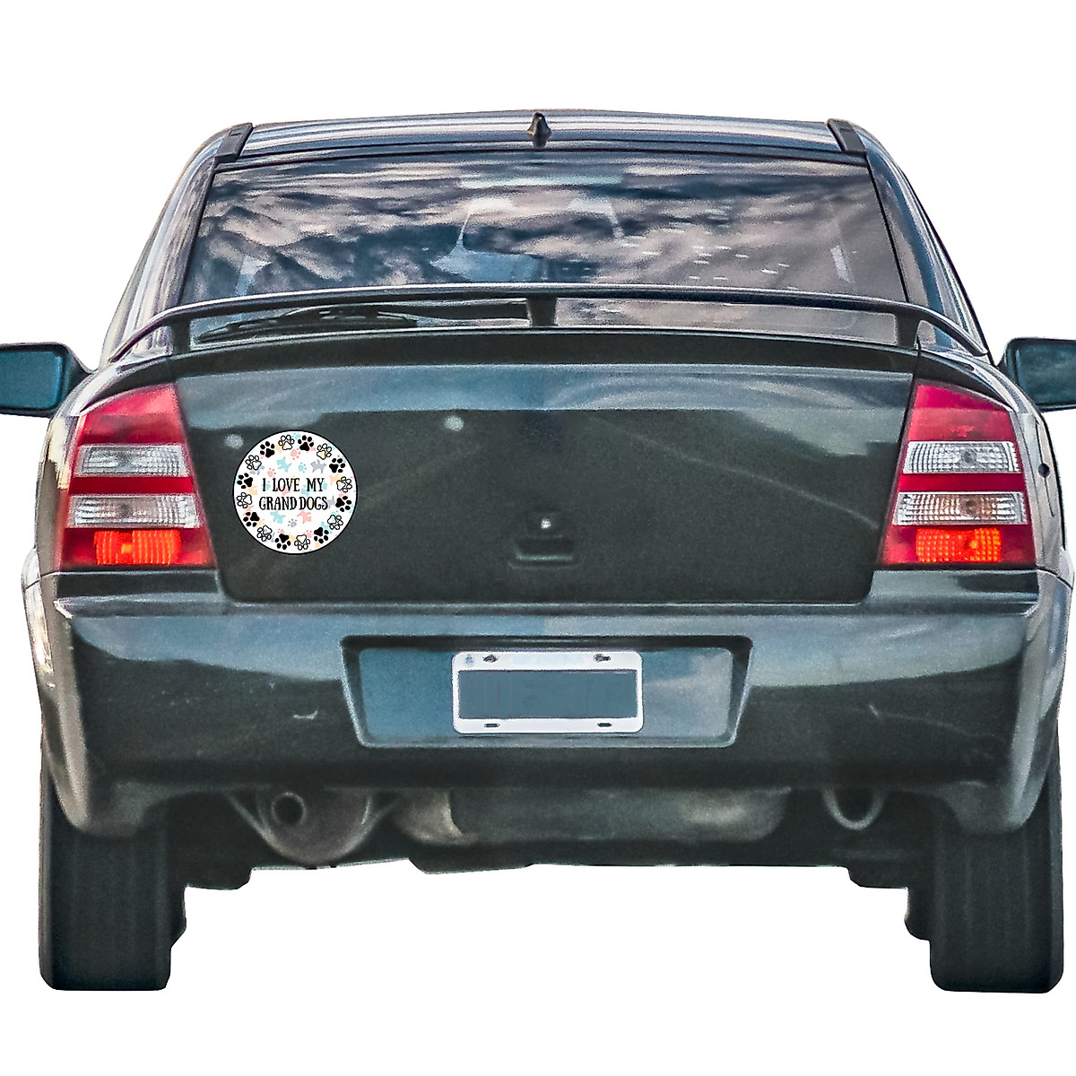 I Love My Grand Dogs Car Magnet, Cute Magnetic Decal for Trucks, Cars, Mailboxes or Fridge, Thoughtful Gift for Dog Lovers, 5.75 inches