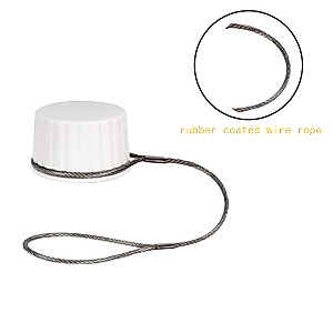 Threaded caps with Stainless tetherDrain Plug Caps for Igloo,Threaded Drain caps for Cooler,Set of 2