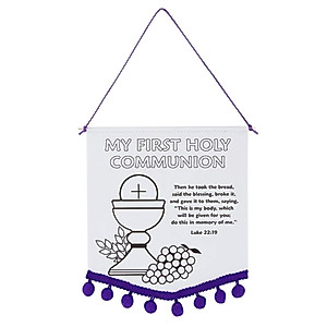 Wowser First Communion Banner Kits, DIY Sunday School or Church Activity, Arts and Crafts for Children, 12 Pack