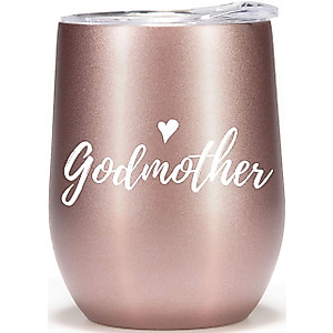 Violet and Gale Lovely Godmother Gifts From Godchild 12oz Wine Glass Tumbler Godparent Proposal Gift Keepsak Coffee Mug