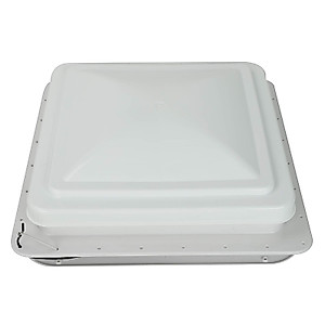 BLACKHORSE-RACING 14" RV Roof Vent Fit for Camper Trailer Universal White Lid Roof Vent with 12V RV Vent Fan 6" Blades White lid Inner for Garnish Ring