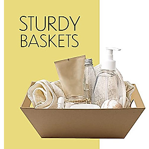 [10 Pk] Baskets for Gifts Empty| 8x10” Small Rectangular Kraft Basket with Handles|Wine, Christmas, Easter| Snacks, Farmers Market, Charity, Organizing, Shelf| Gift to Impress-Upper Midland Products