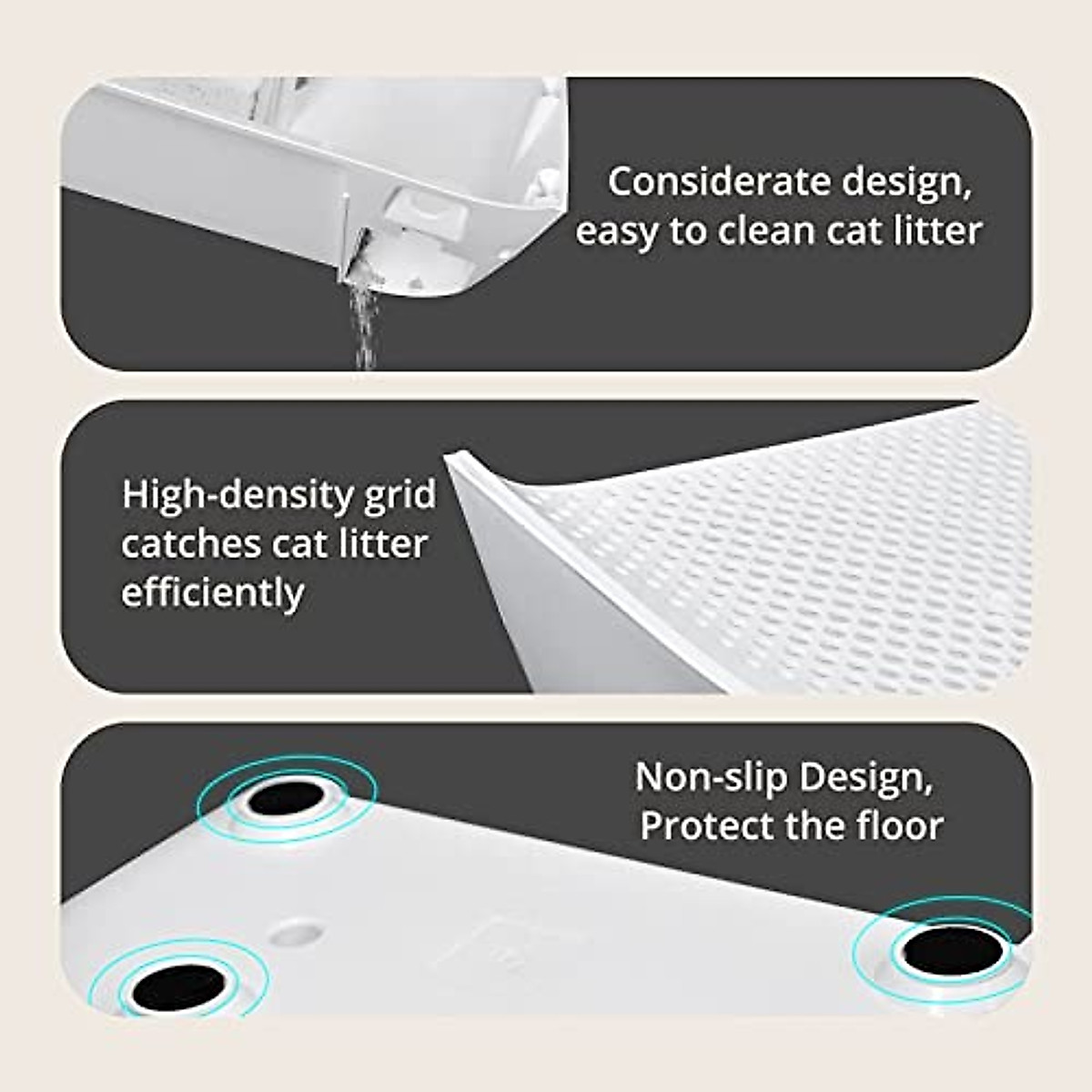 boqii Catlink Self Cleaning Cat Litter Box Stair for Multiple Cats, White, Large