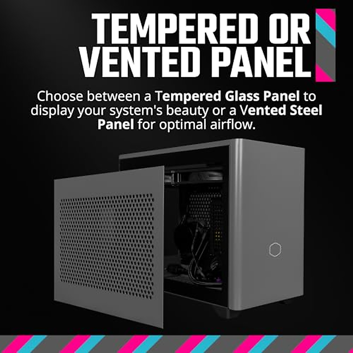 Cooler Master NR200P MAX Mini-ITX Case with 280mm AIO, 850W SFX PSU, Vertical GPU Mount, PCIe Gen4 Riser, Glass or Vented Panel