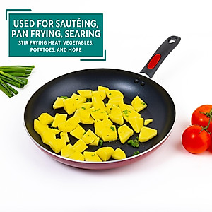 Mirro A79605 Get A Grip Aluminum Nonstick Fry Pan Cookware , 10-Inch, Red