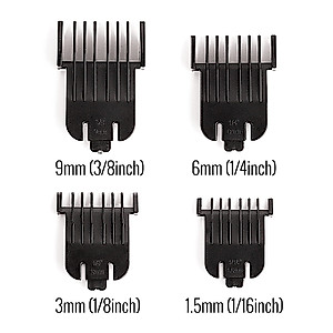 Guide Comb 1.5/3/6/9 MM for Andis SlimLine Pro Li D7 D8, 4-comb Set, Professional Hair Clipper Guards for SlimLine Pro Li D7 D8