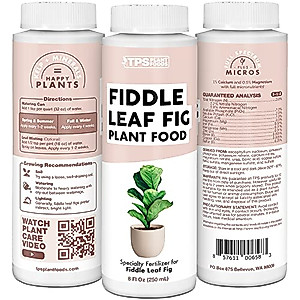 Fiddle Leaf Fig Plant Food for All Fig and Other Ficus Trees, Liquid Houseplant Fertilizer 8 oz (250mL)