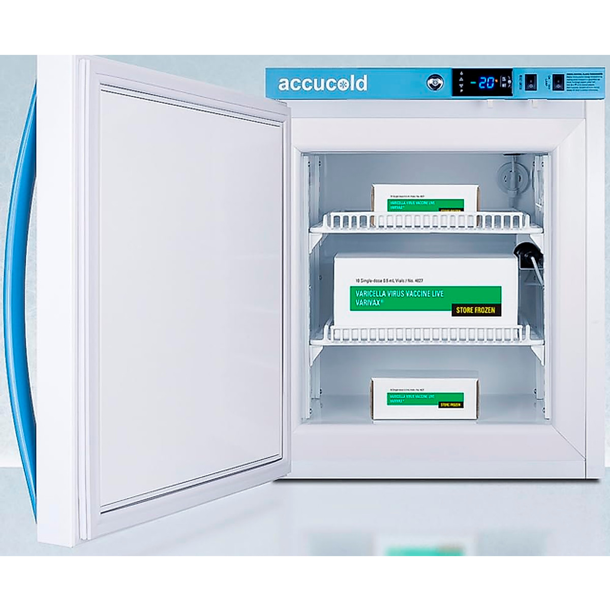 Summit Appliance AFZ1PVDL2BLHD 1.4 Cu.Ft. Countertop Purpose-Built Storage Freezer w/NIST Calibrated Temperature Logger (DDL), Left Hand, 22.25"H x 18.5"W x 23.25"D