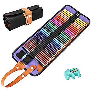 BicycleStore 36 Colored Pencils Set, Professional Wooden Color Pencils Drawing Kit Art Coloring Pencil Sets with Canvas Bag Sharpeners for Kids, Adults, Sketch, Arts, Coloring Books