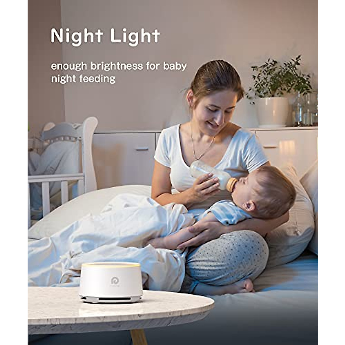 Dreamegg D1 Sound Machine Baby - White Noise Machine for Baby with Night Light, 24 High Fidelity Sounds, Timer & Memory Feature, Noise Machine for Baby Adults, Home, Office, Travel (White)