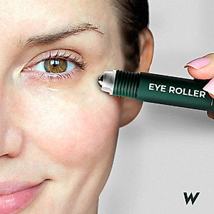 Wolf Project Under Eye Roller - Korean Beauty, with Caffeine, Vitamin C and Peptides - Energizing Serum for Dark Circles and Puffiness, Fine Lines, Wrinkles - Gel-Based Brightening Cream