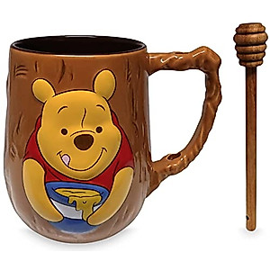 Disney Parks Exclusive - Ceramic Coffee Mug - Winnie the Pooh Sculpted with Honey Stick Stirrer, 25 ounces