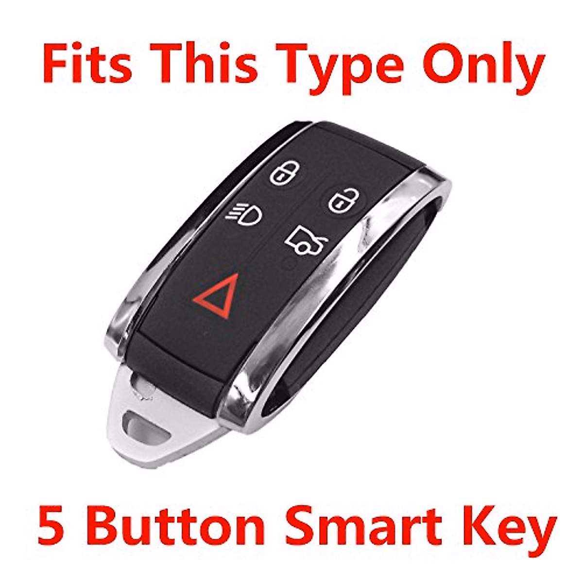 Rpkey Leather Keyless Entry Remote Control Key Fob Cover Case protector For Jaguar X S-Type XF XK XKR 5B KR55WK49244 KR55WK45694