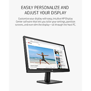 HP V222vb FHD Monitor, 1080p VA Display, 75Hz, 21.5'' Computer Screen, TUV Certified Low Blue Light Mode, Ergonomic Tilt, HDMI&VGA Ports, VESA Mounting (2021), Black (Renewed)