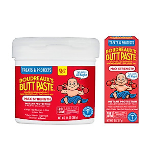 Boudreaux's Butt Paste Diaper Rash Ointment | Maximum Strength | 14 Ounce and 2 Ounce, Combo 1