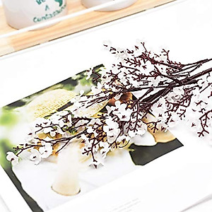 Artflower 4 Bundles 19.7'' Baby Breath Gypsophila Artificial Flowers Real Touch Silk Fake Baby Breath Bouquet Silica Blooms for Wedding Bridal Party DIY Home Floral Arrangement Decor (White)