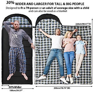 GEERTOP Portable Sleeping Bag for Camping Lightweight 3 Season Warm & Cold Weather Big & Tall Camp Sleeping Bags for Adults Outdoor Backpacking Hiking Hunting Travel