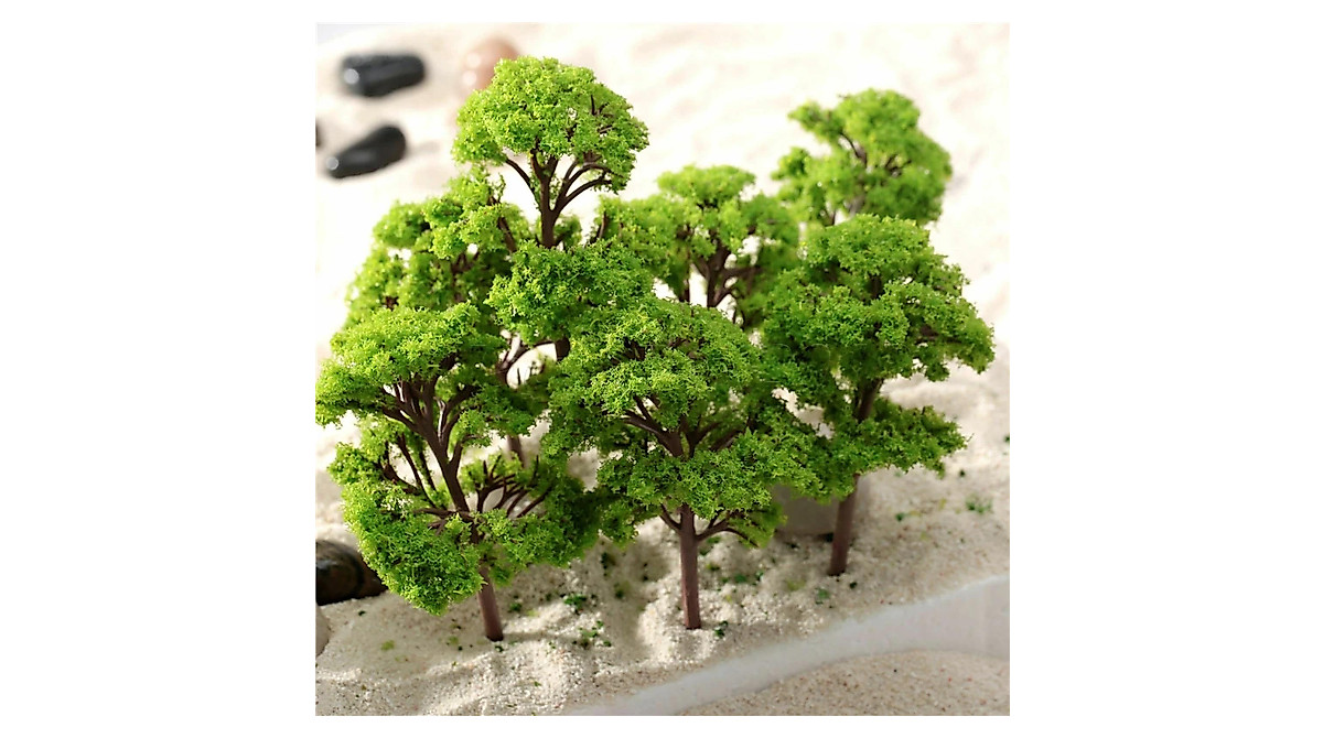 MANGOUSONG Miniature Trees,10Pcs HO OO Scale Model Trees Train Park ...