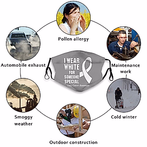 I Wear White for Someone Special Lung Cancer Awareness Mask Protect Respiratory System Breathe with Peace of Mind