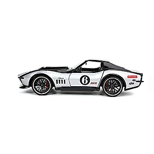 Jada Toys Bigtime Muscle 1:24 1969 Chevy Corvette Stingray Die-cast Black, Toys for Kids and Adults