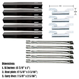 Direct Store Parts Kit DG138 Replacement for Brinkmann Heavy-Duty 810-8501-S Gas Grill Burners,Crossover Tubes, Heat Plates