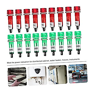 TEHAUX 20 Pcs Signal Light LED Panel Mini Light Truck Indicator Light Green Indicator Light Panel Mount Signal Flash Signal Light Power Signal Lamp Dc12v Car Warning Light Plastic