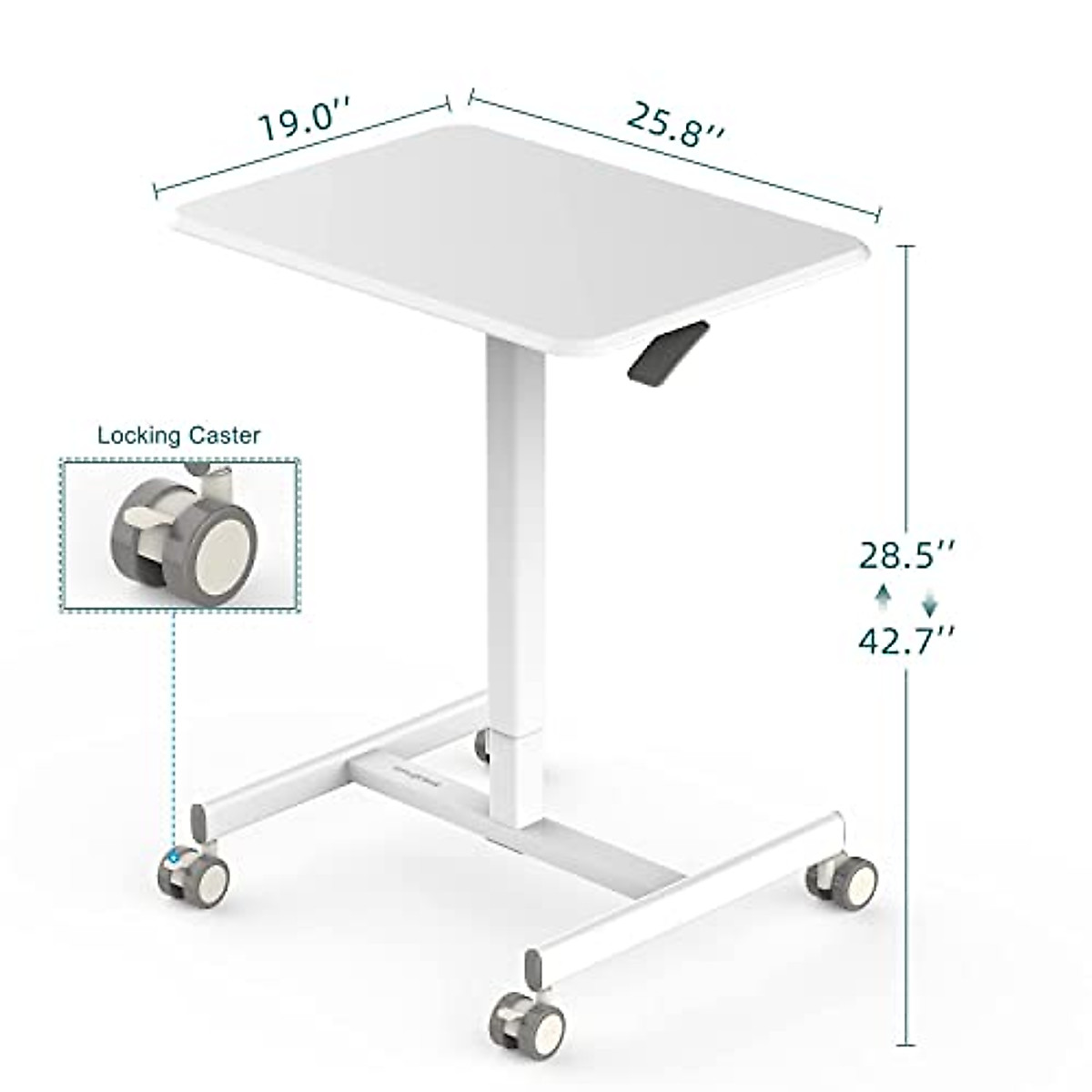SMUG Standing small-106-WHITE Laptop Desk, 19''x26'', White
