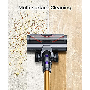 Laresar Cordless Vacuum Cleaner, 400W/33000pa Stick Vacuum Cleaner with Touch Screen, Up to 50 Mins Runtime, Handheld Anti-Tangle Vacuum Cleaner, Edge Cleaning, Pet Hair, Carpet and Hardwood Floor