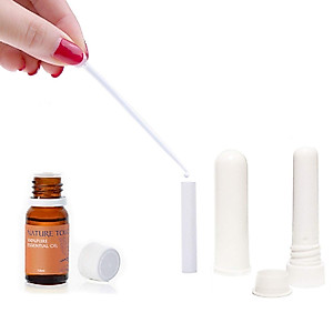 zison Essential Oil Aromatherapy Blank Nasal Inhaler Tubes, 24 Complete Sticks + Including 12 extra Stick +2 Polyethylene Pipette Droppers +1Plastic tweezers