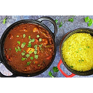 Cast Iron Balti Dish Pot with a Glass Lid, 3 Quart Medium Cast Iron Casserole Dish, Nonstick Handi Cast Iron Kadai Indian, Asian Wok, Dutch Oven